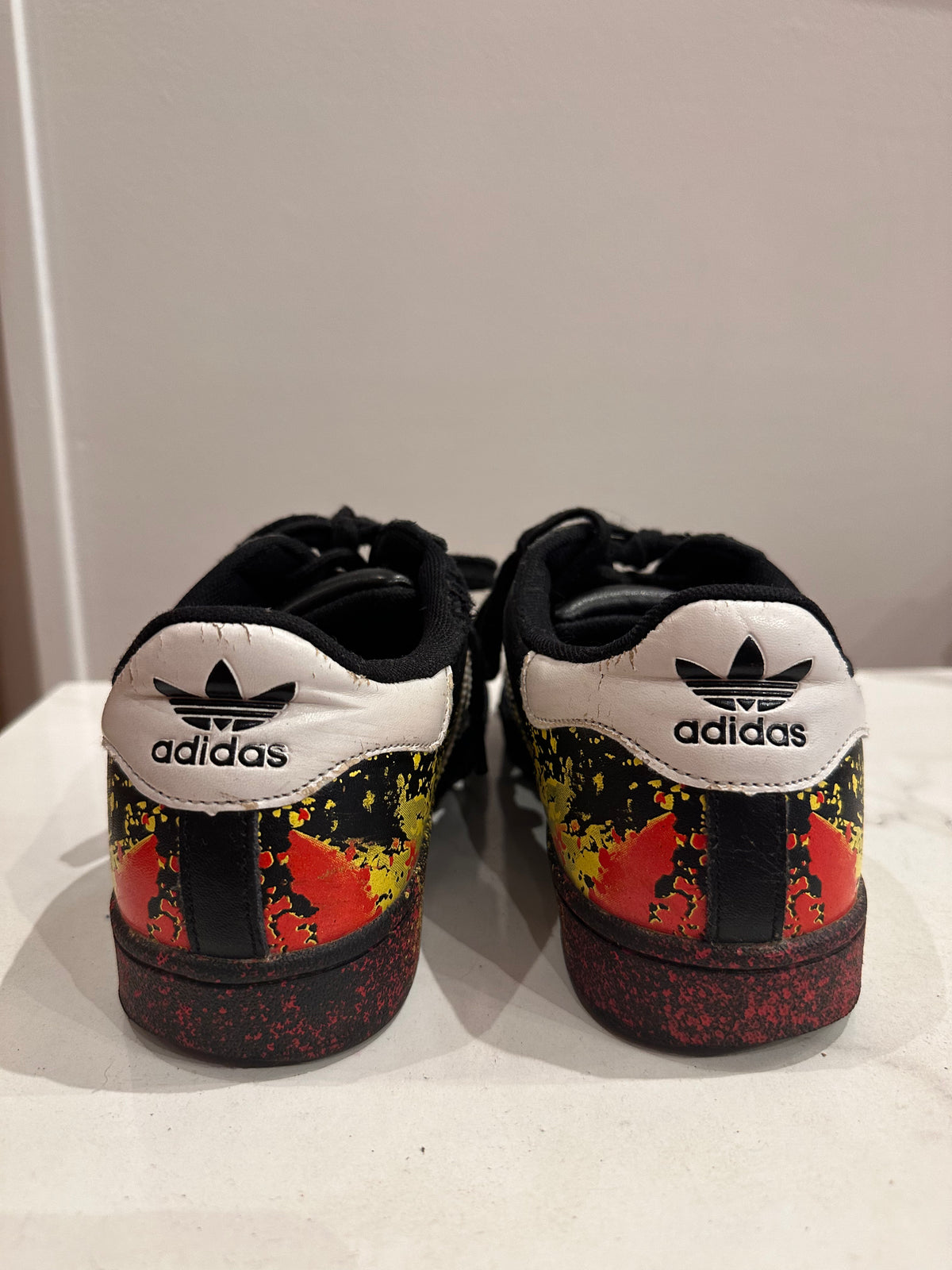 Adidas Superstar Paint Black Splatter Rainbow Shoes - Men's US 8 - Wom ...